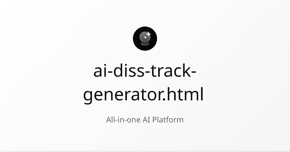 AI Diss Track Generator