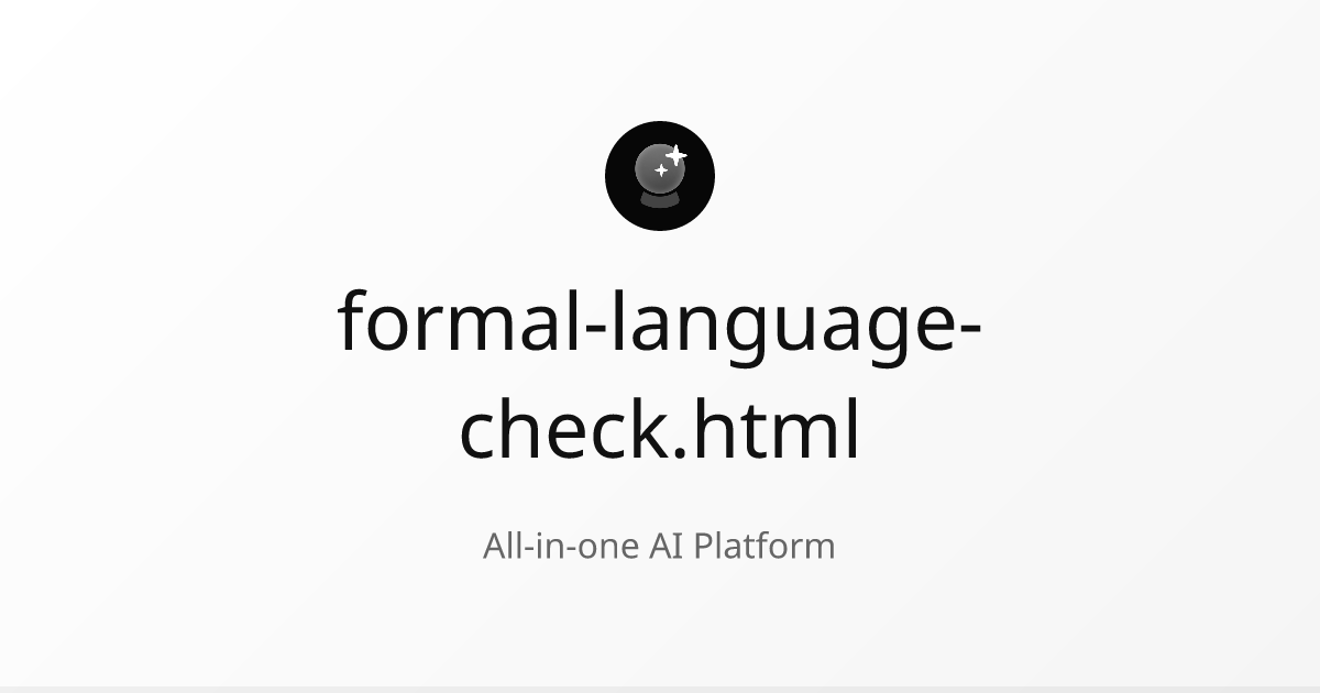 Formal Language Check